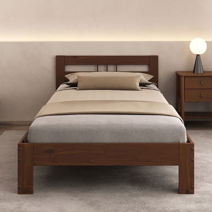 Lit simple THEO 90 x 200 cm lit pour enfant en pin massif coloris ...