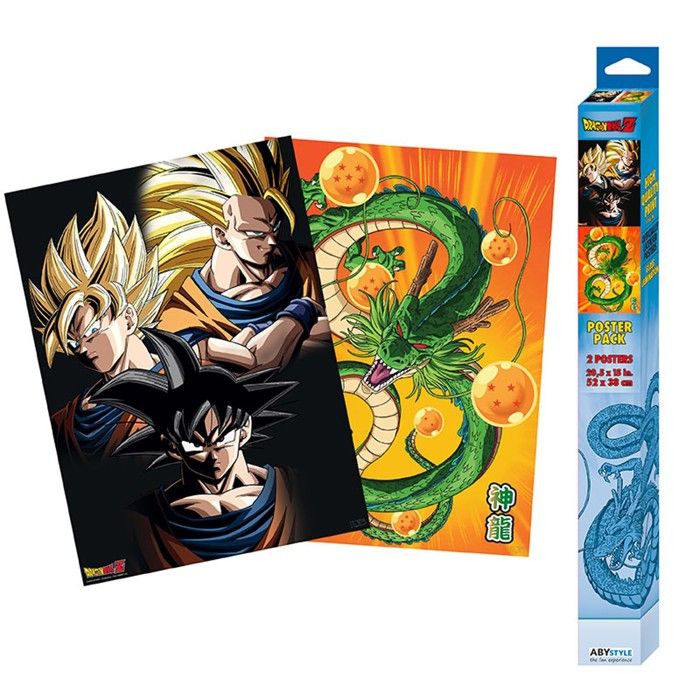 DRAGON BALL - Set 2 Chibi Posters - Goku & Shenron (52x38) - Cdiscount ...