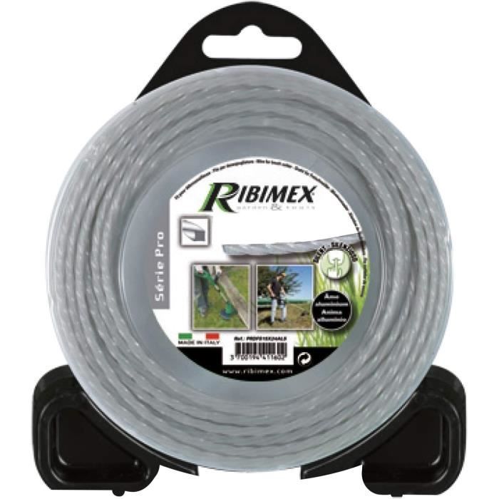 PRDFS15X24ALS Bobine de Fil carré Aluminium pour débroussailleuse 2,4 x 15 m Argenté[191 ...