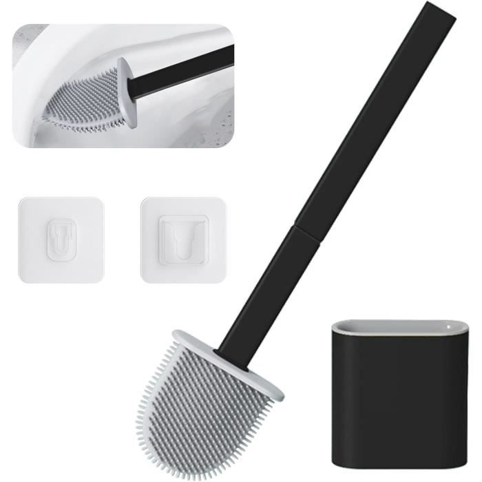 Brosse De Toilette En Silicone Et Récipient, Brosses De Toilette Et Support, Brosse Wc Avec ...