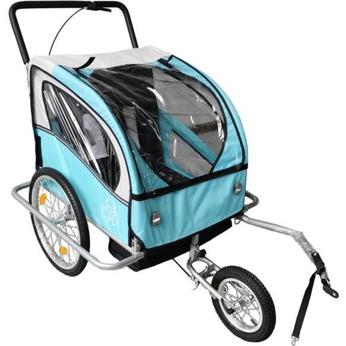 Remorque Vélo pour Enfants Jogger 2 en 1 Charge max. 40 kg Poussette ...