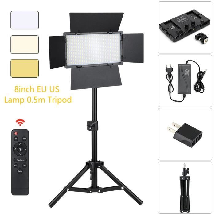 Studio Photo,Panneau d'éclairage LED 8 " 12" , prise ue, adaptateur US, 3200K-56000K ...