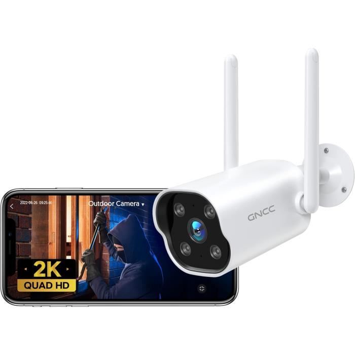 2K Caméra De Surveillance Wifi Extérieure Caméra Ip Étanche, Ip65 Avec Vision Nocturne ...