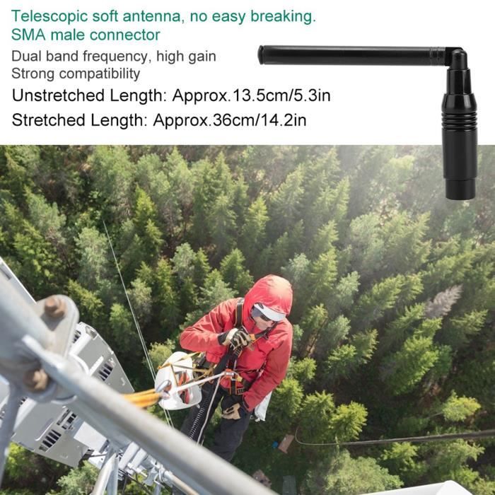 Antenne SMA Antenne double bande télescopique VHF UHF SMA mâle pour radios UV-5X UV-6R ...