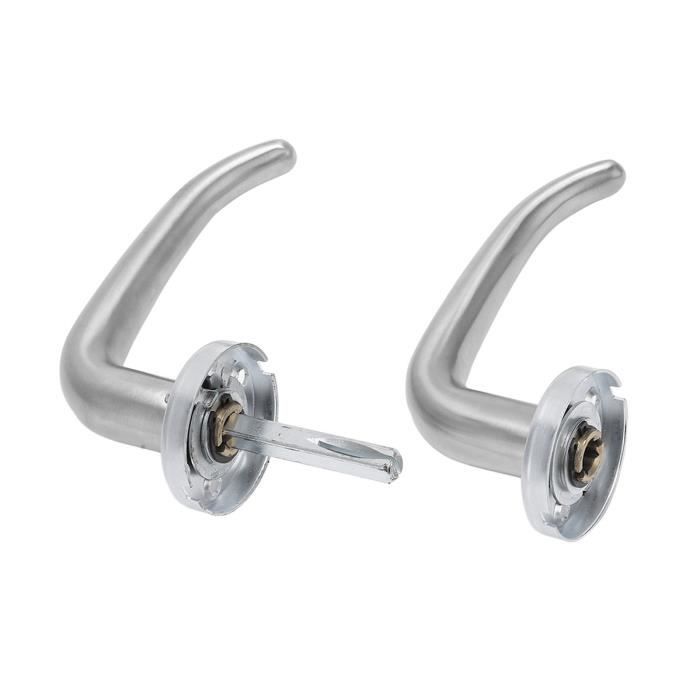 Fdit levier de porte en nickel satiné Levier de porte fendu en acier ...