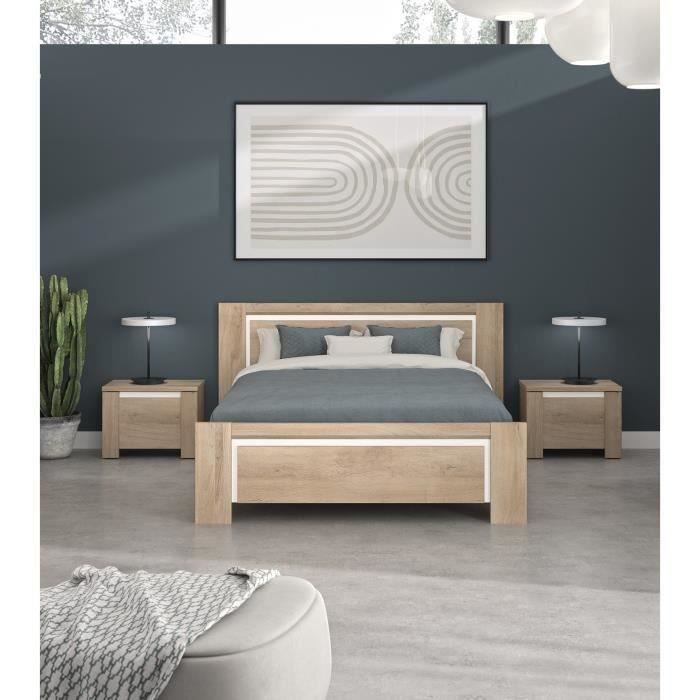 Shot Case Lit Adulte Oleron Couchage 140 X 190 Décor Chene Made