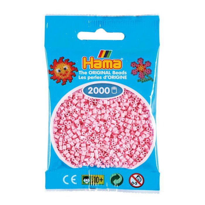 2 000 perles mini (petites perles Ø2,5 mm) Rose clair pastel ...
