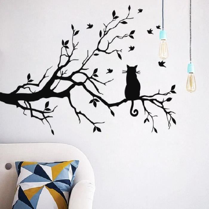 Direction chat noir Stickers muraux Sticker Décoration murale amovible ...