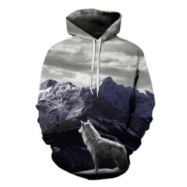 Hoodies d'impression 3d animal,Golwing Wolf sweats à capuche imprimés ...