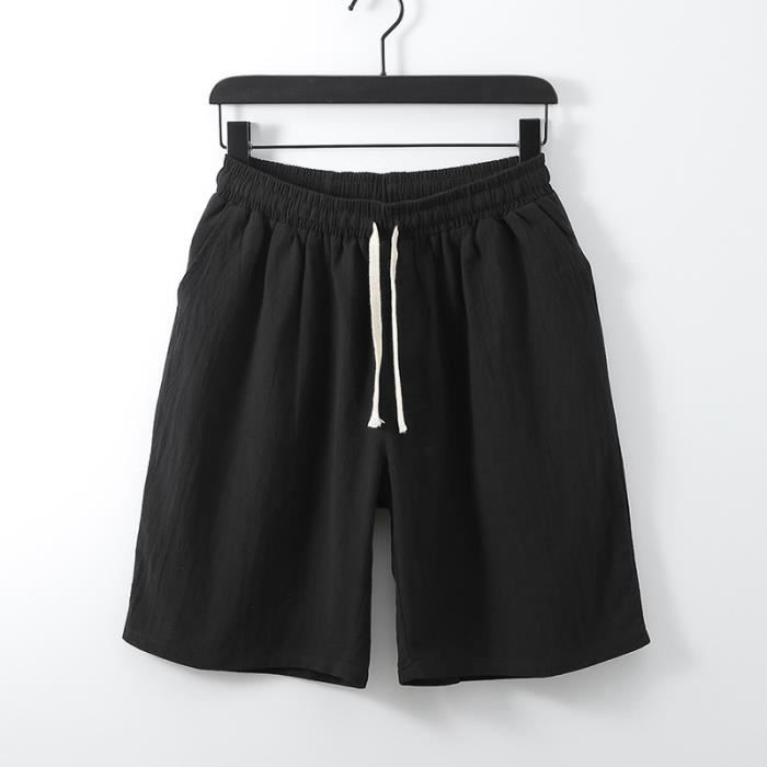 Short,Grand short extensible en lin pour homme, vêtement de sport ...
