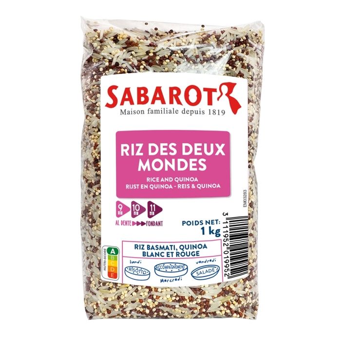 Riz des deux mondes sachet de 1kg Sabarot - Cdiscount Au quotidien