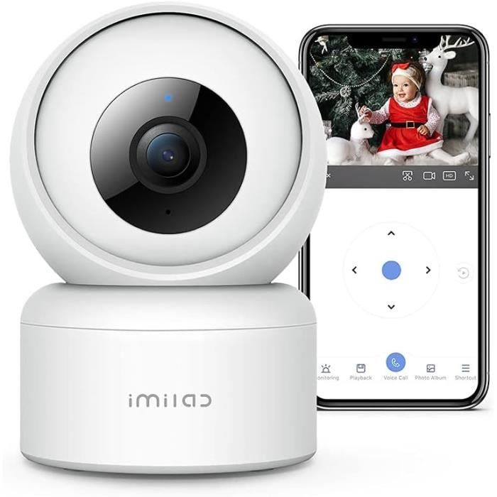 C20 Pro 2K Caméra Surveillance Wifi Intérieure Sans Fil, Caméra À 360 ...