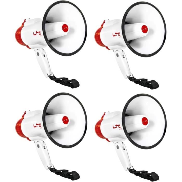Luernas - Pack 4 Mégaphones Rechargeables 20W Mega20W Portée 250M ...