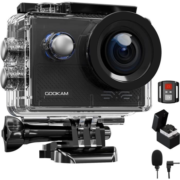 GOOKAM Caméra Sport 4K 30fps, Caméra Étanche 40m Caméra d'action ...