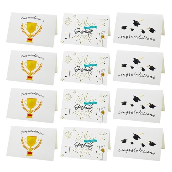 12 pièces carte de voeux belle félicitation graduation de bénédiction ...