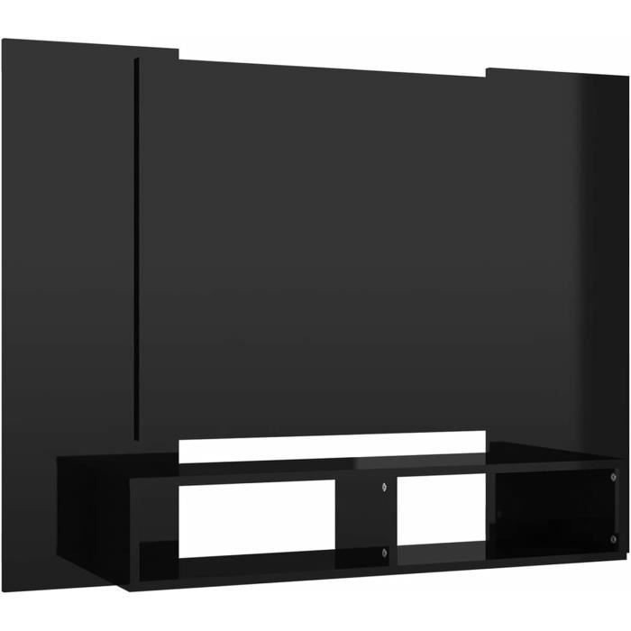 Meuble Tv Mural Armoire Hifi Meuble De Salon Mural Noir Brillant 120X23 ...