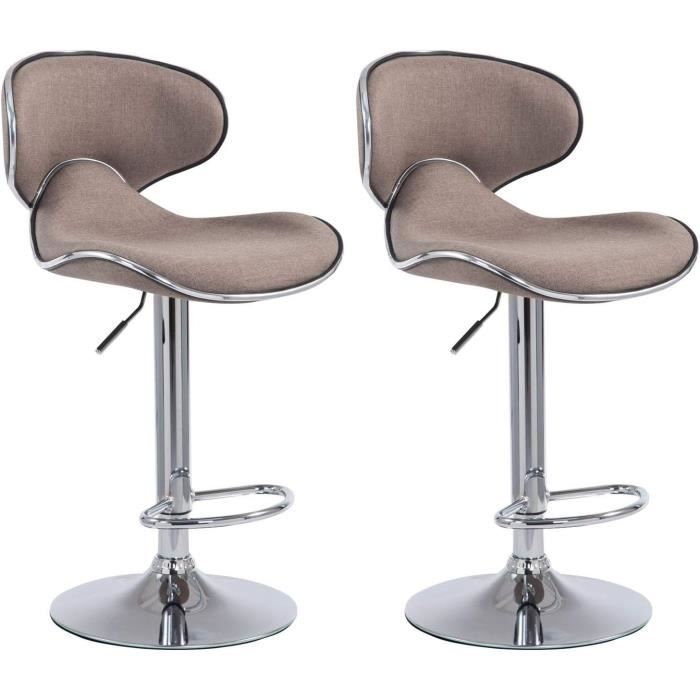 Lot De 2 Tabourets De Bar Las Vegas V2 En Tissu I Chaises Hautes ...