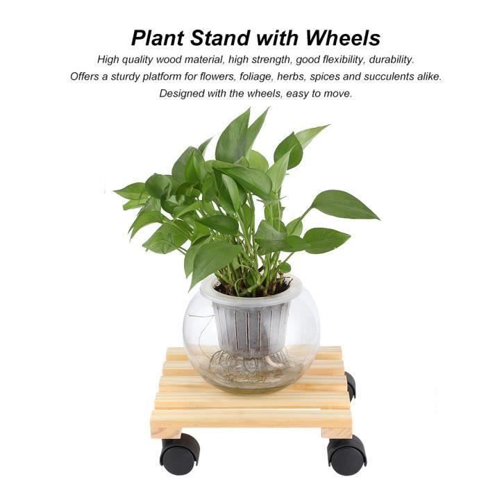 YOUXIU-Support de plateau mobile rouleau base de pot fleur avec des ...