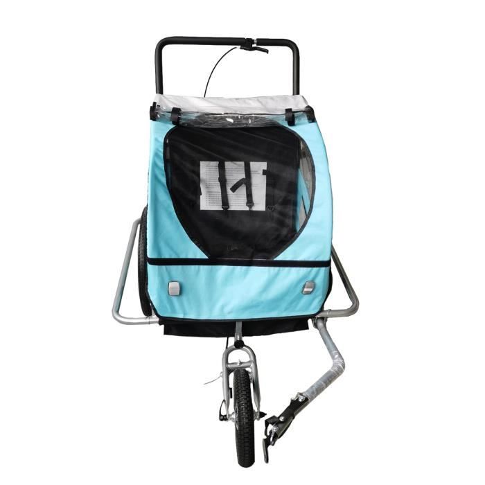 Remorque Vélo pour Enfants Jogger 2 en 1 Charge max. 40 kg Poussette ...