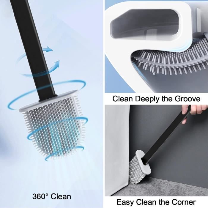 Brosse De Toilette En Silicone Et Récipient, Brosses De Toilette Et Support, Brosse Wc Avec ...