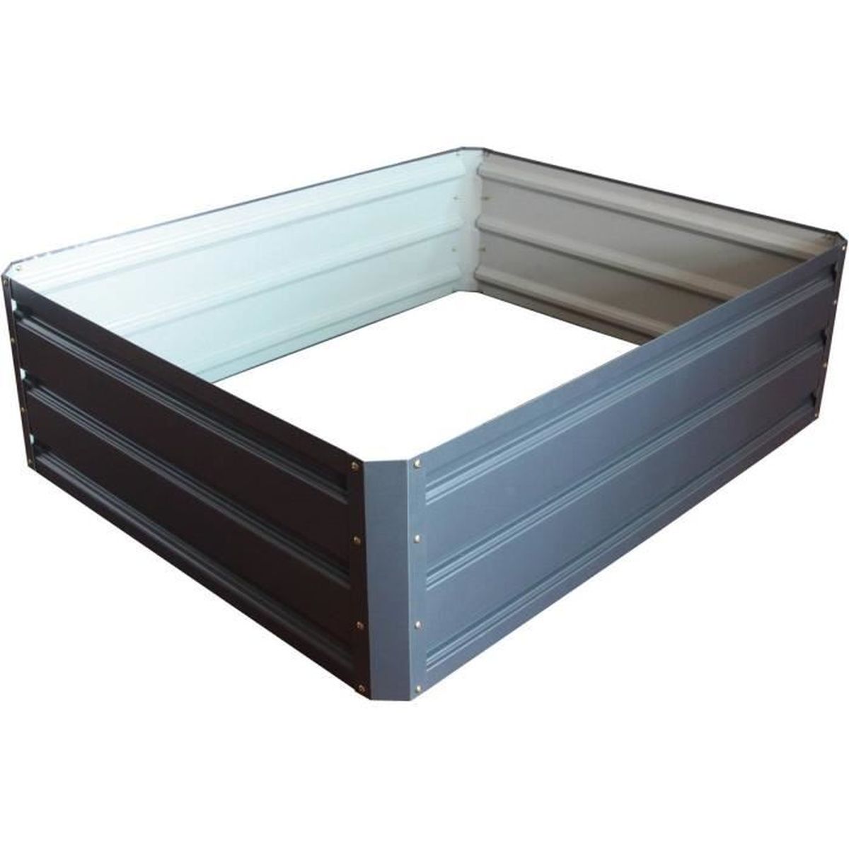 Bac de plantation "John" - 90 x 90 x 30 cm - Gris foncé - Cdiscount Jardin