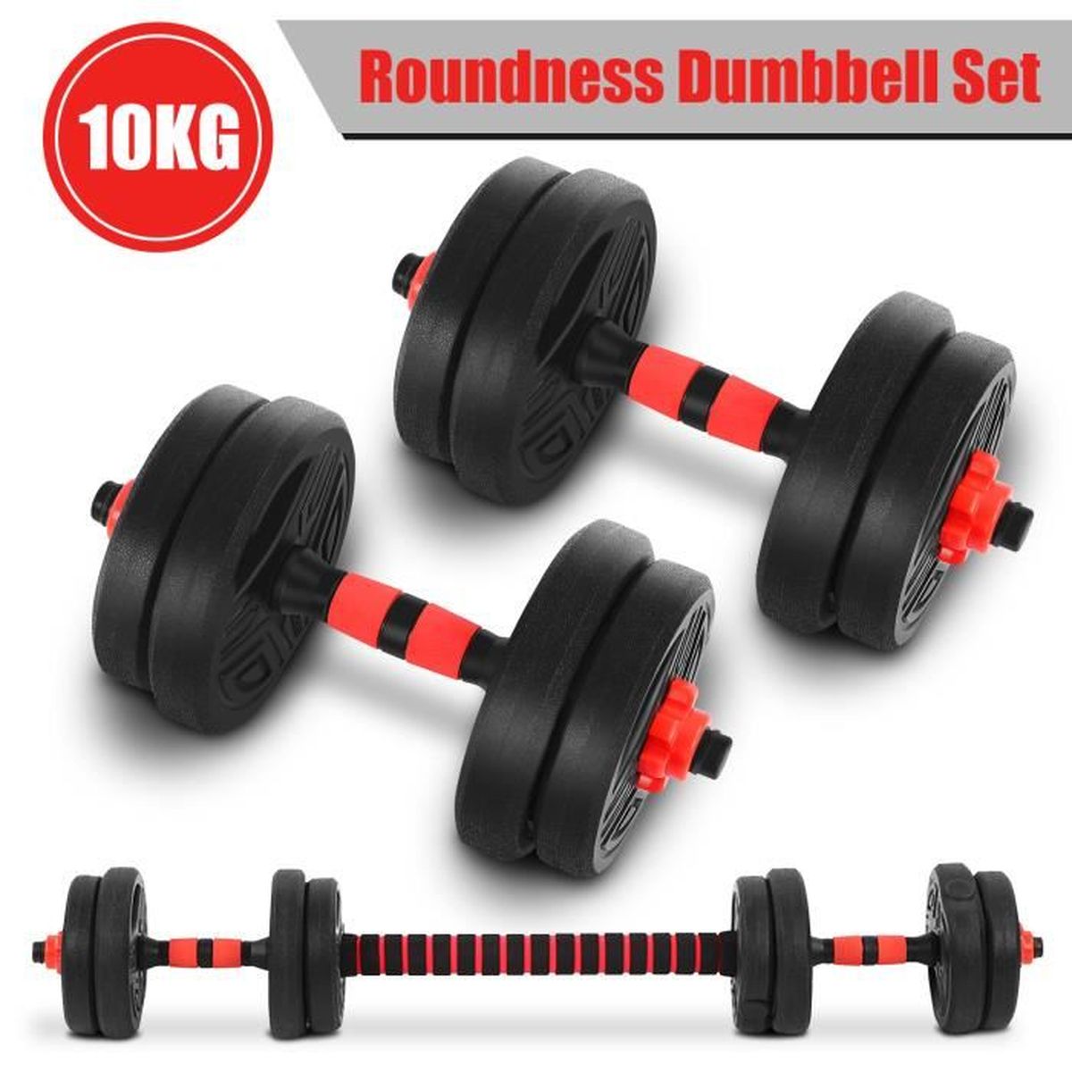 Ensemble d'haltères de rondeur équipement de fitness domestique 10kg ...