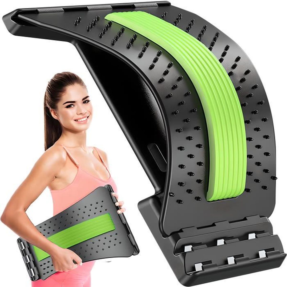 Retoo Extenseur de dos réglable 3 niveaux Civière Masseur Dos pour ...