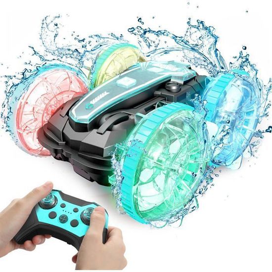 Voiture Télécommandée Tout Terrain, 4WD 360°Rotation 2.4GHz RC Voiture Tout Terrain Etanche ...