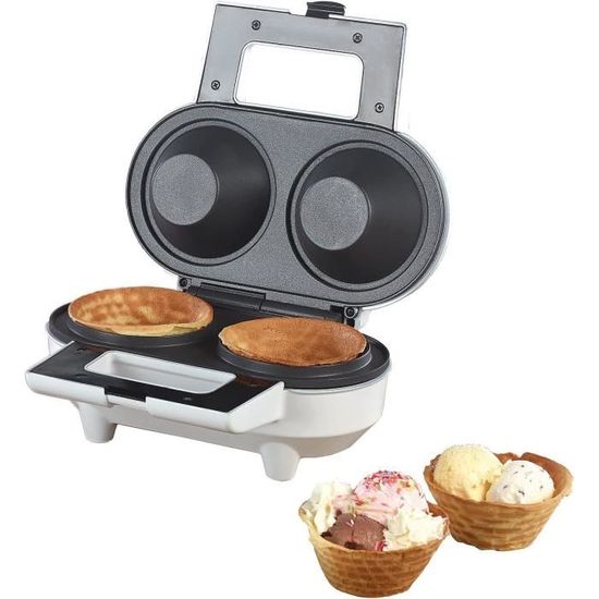 Gaufrier pour 2 coupelles à glace en gaufrette - 550 W [][170 ...