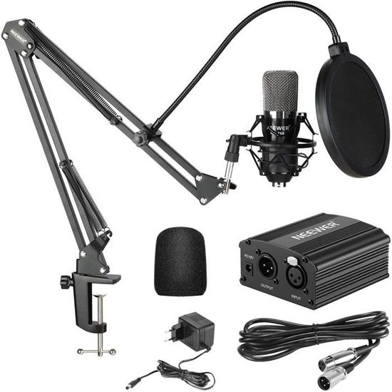Neewer NW700 Kit de Microphone à Condensateur avec Micro Noir 48V ...