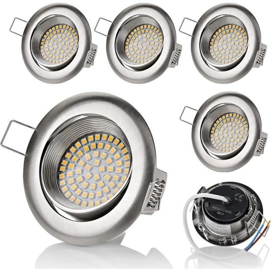 ǁ Lot De 6 Spots Encastrables Led Ultra Plats En Métal 230v 330