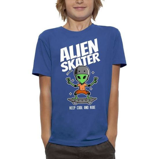 T-shirt enfant Alien Skater - PIXEL EVOLUTION - Coupe ajustée ...