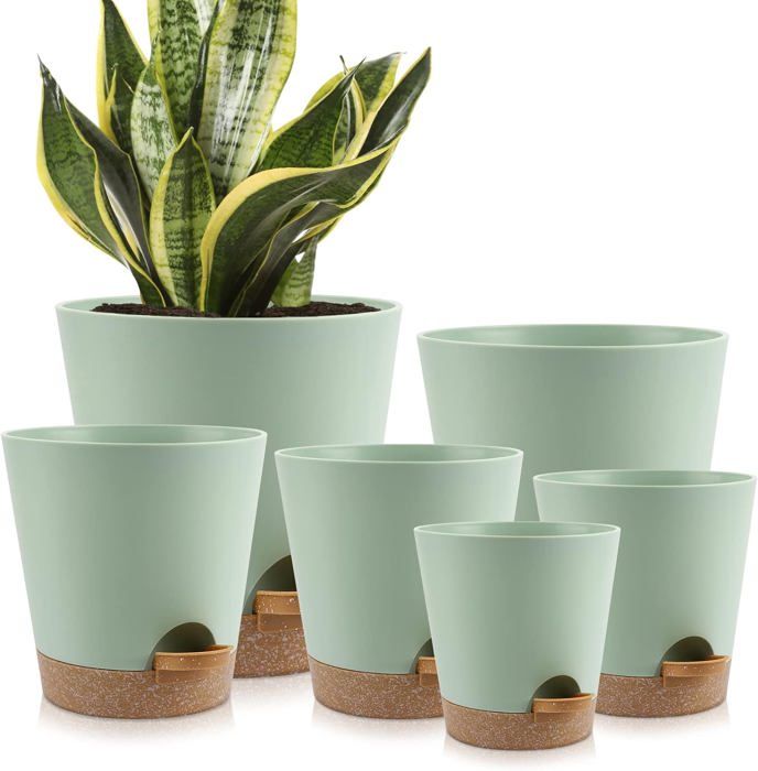 Vert Pots de fleurs 22,3/17,1/16,5/14,9/12,7 cm avec trous de drainage ...
