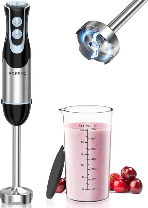 Mixeur Plongeant, 1000W Acier Inoxydable Mixeur Avec 12 Vitesses ...