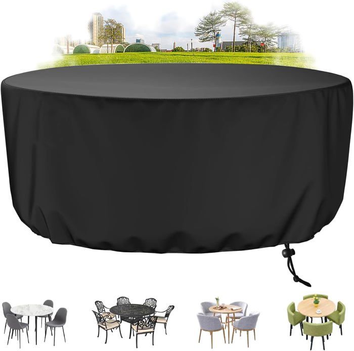 Housse Table de Jardin Ronde, 185 x 110cm Housse de Table Ronde pour ...