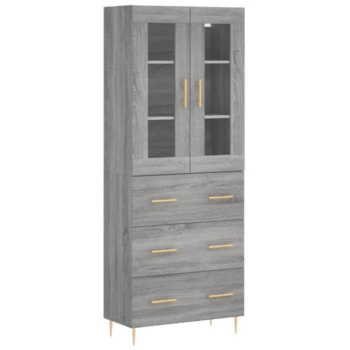 Buffet haut-Armoire de chambre - multi-rangement - Sonoma gris 69 ...