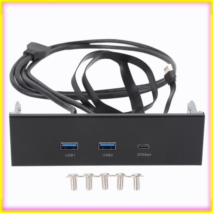 Panneau de 5,25 Pouces HUB USB, Plaque Tournante USB Interne de 20 Gops ...