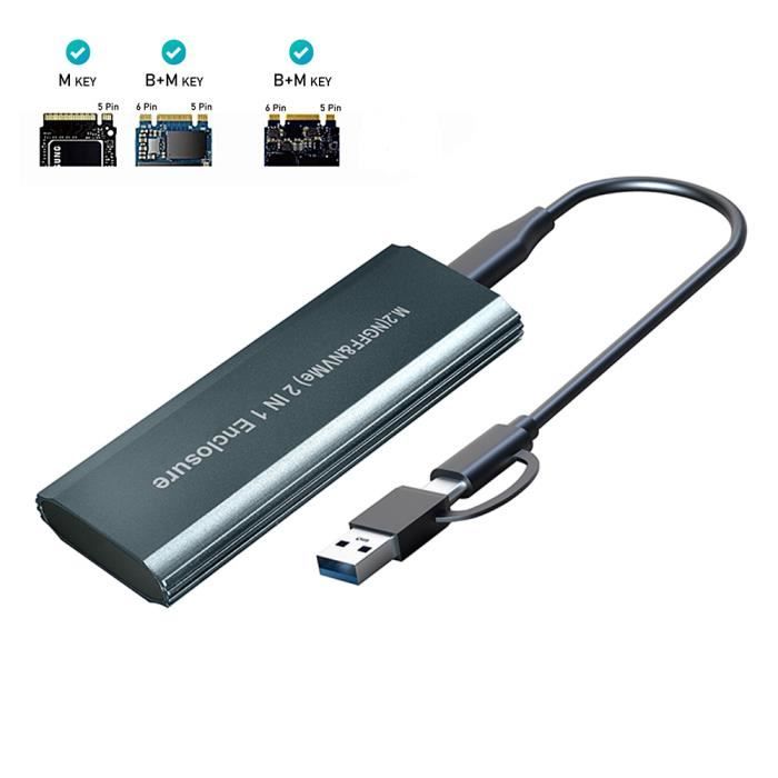 M.2 cas OTG-4 - Boîtier M.2 NVME SSD vers USB 3.1, 10Gbps, double ...