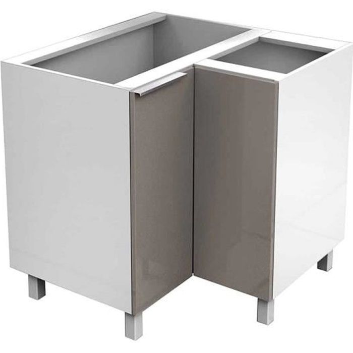 Meuble angle bas - 80cm - Taupe - Cdiscount Maison