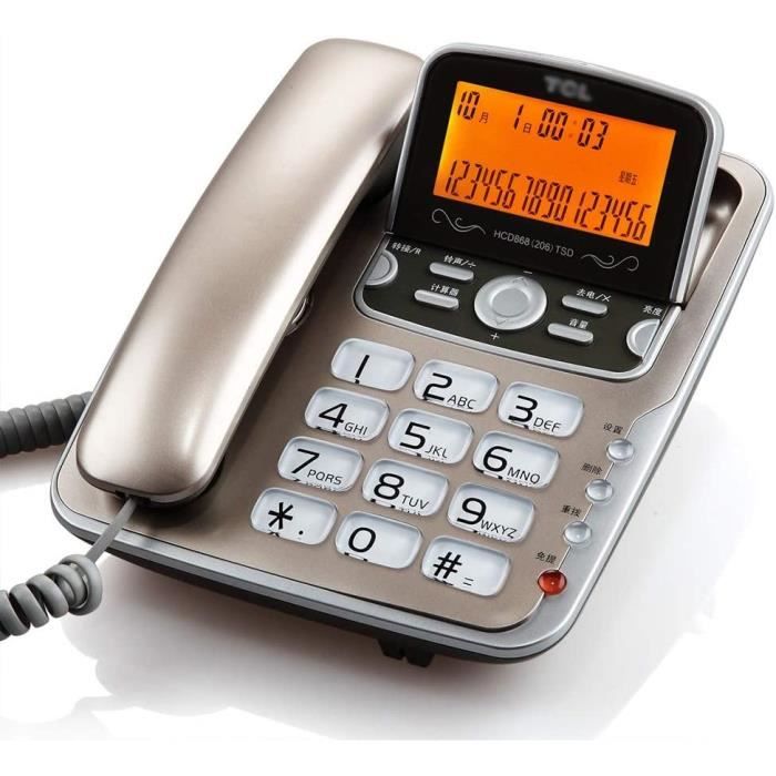 Téléphone domestique sans fil avec grand écran, téléphone fixe Tenture ...