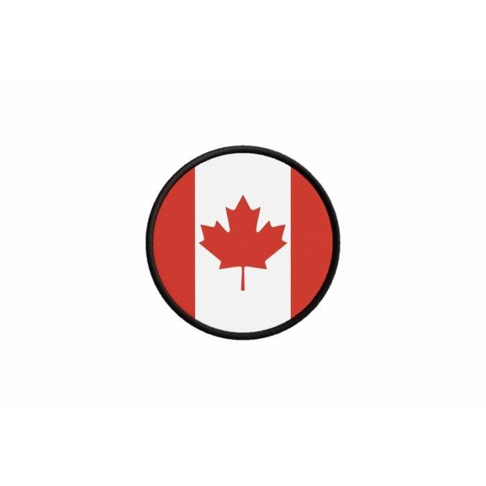 Patch ecusson drapeau canada canadien imprime thermocollant rond cocarde - Cdiscount Beaux-Arts ...