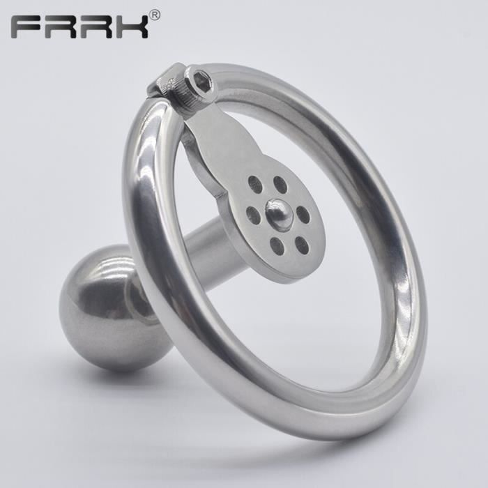 (FRRK-111-50mm)Cage de chasteté inversée en acier inoxydable, anneau de pénis négatif BDSM ...