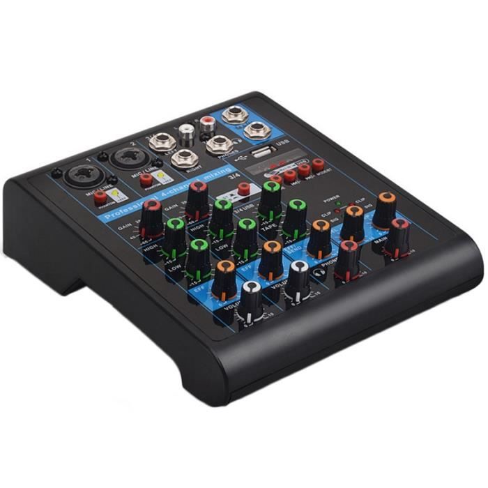 Table de mixage Bluetooth professionnelle à 4 canaux avec effet de ...