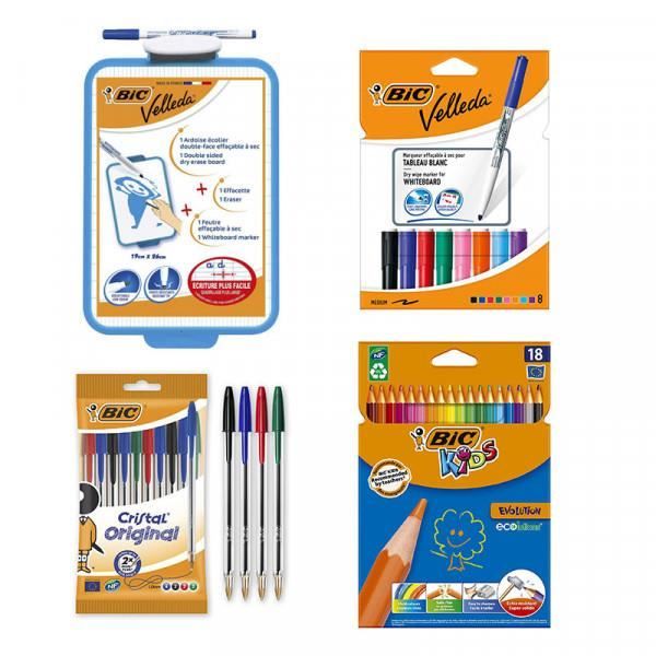 Ardoise blanche Velleda avec feutres Velleda stylos à bille BIC et ...