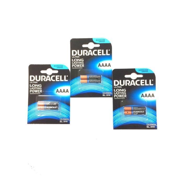 Pack de 6 Piles Duracell Ultra AAAA 1,5V MX2500-E96 PRIX MINI ...