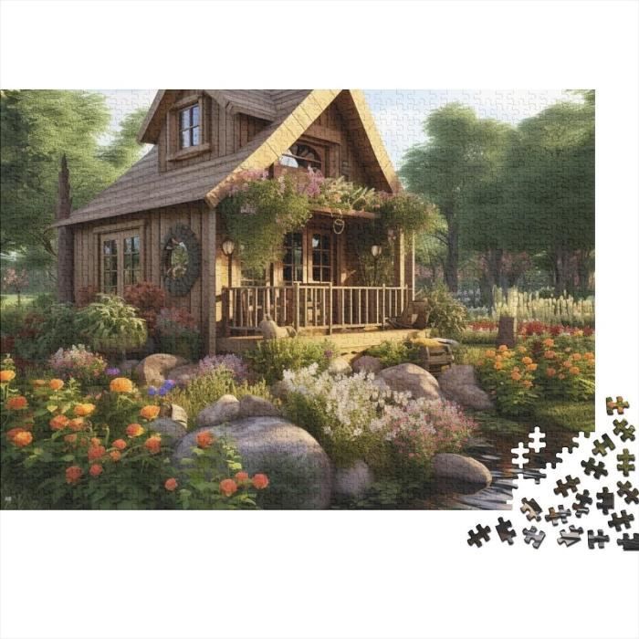 Rustic Cottage Puzzles 500 Pièces Adultes Oil Painting Puzzle Pour ...
