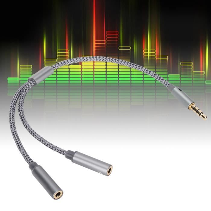 Câble Extension Casque 4 Pôles Plaqué Or Mâle vers Deux Femelles, Y ...