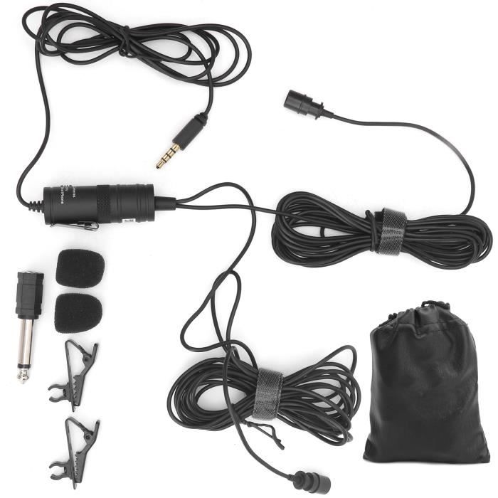 Microphone Lavalier - FDIT - BY-M1DM - 4m - Omnidirectionnel - Double ...