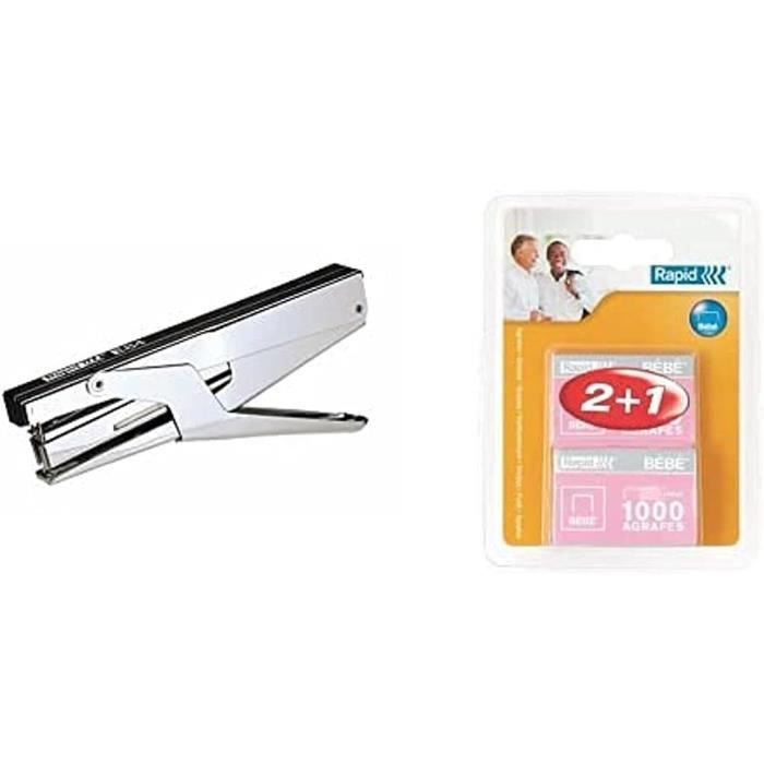 Rapid E84 Pince agrafeuse 15 feuilles Noir-Argent Rapid Agrafes BÉBÉ ...
