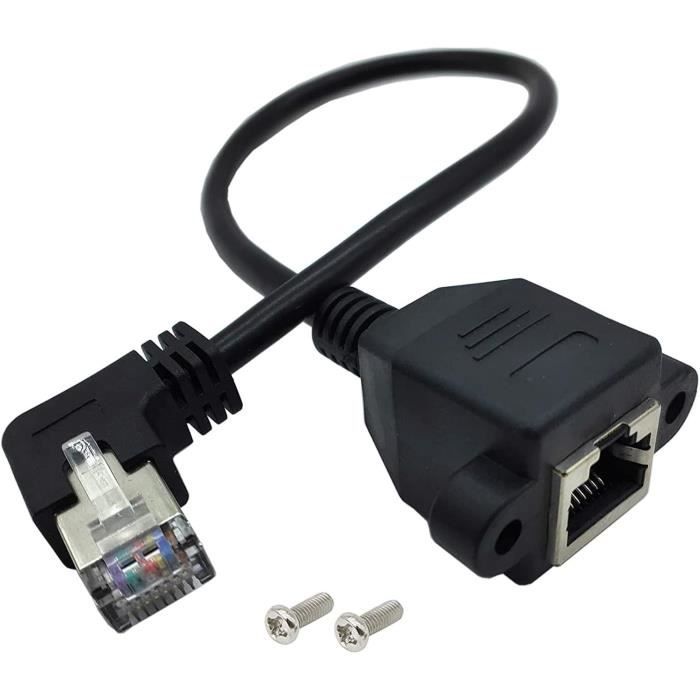 Câble De Rallonge Réseau Cat6 90 Degrés Rj45 A Mâle Vers A Femelle ...